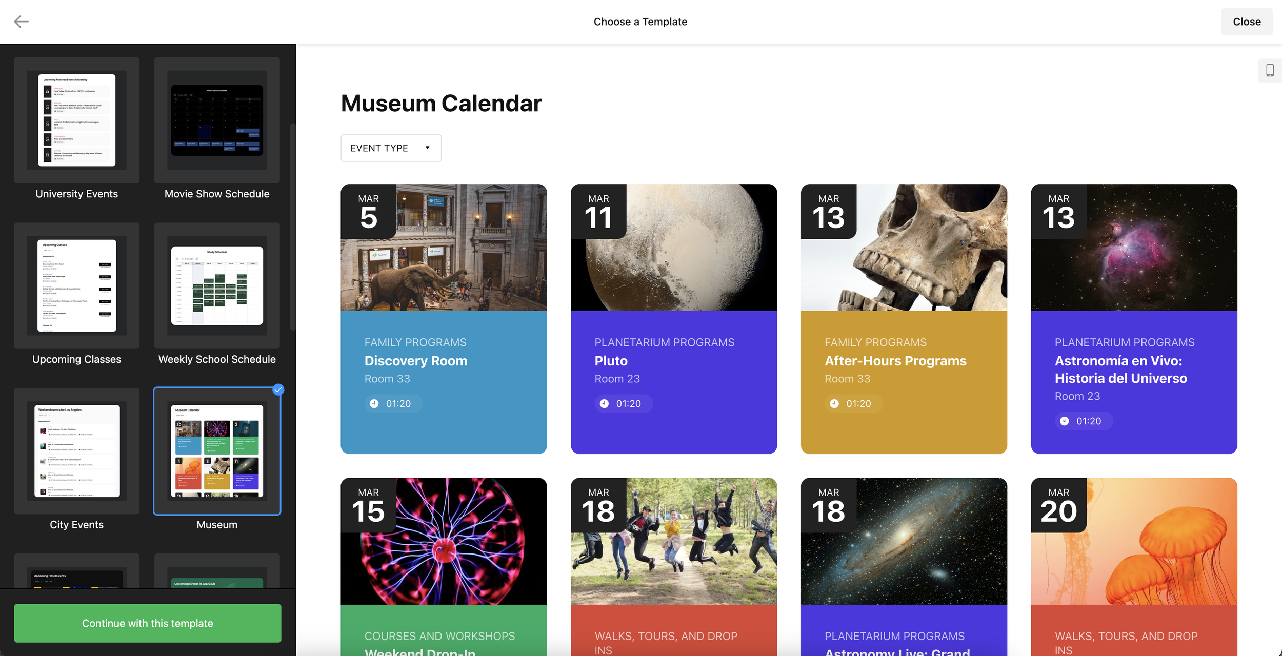 Customizing the Calendar Plugin for Squarespace